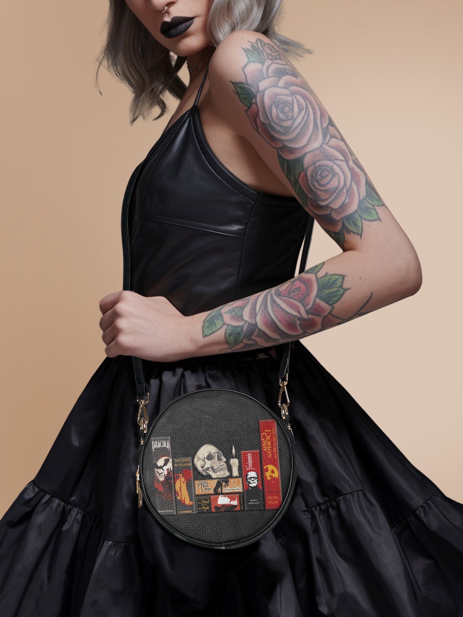 "The Codex of Gothic Tales" Deadlight Black Circle Crossbody Bag Match ...