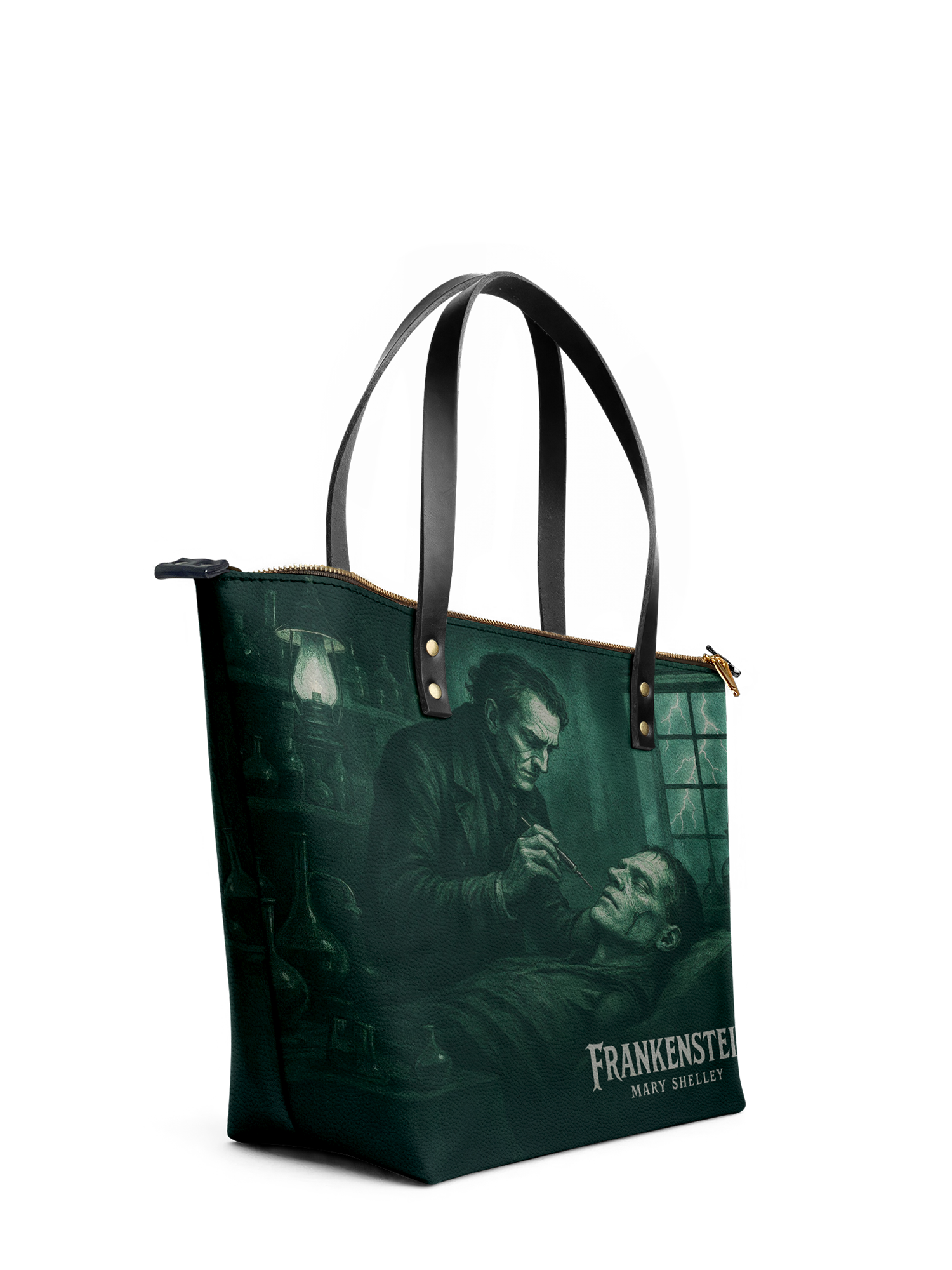 "Frankenstein" Mortuary Moss Leather Tote Bag SANTA Deal – Lettoria