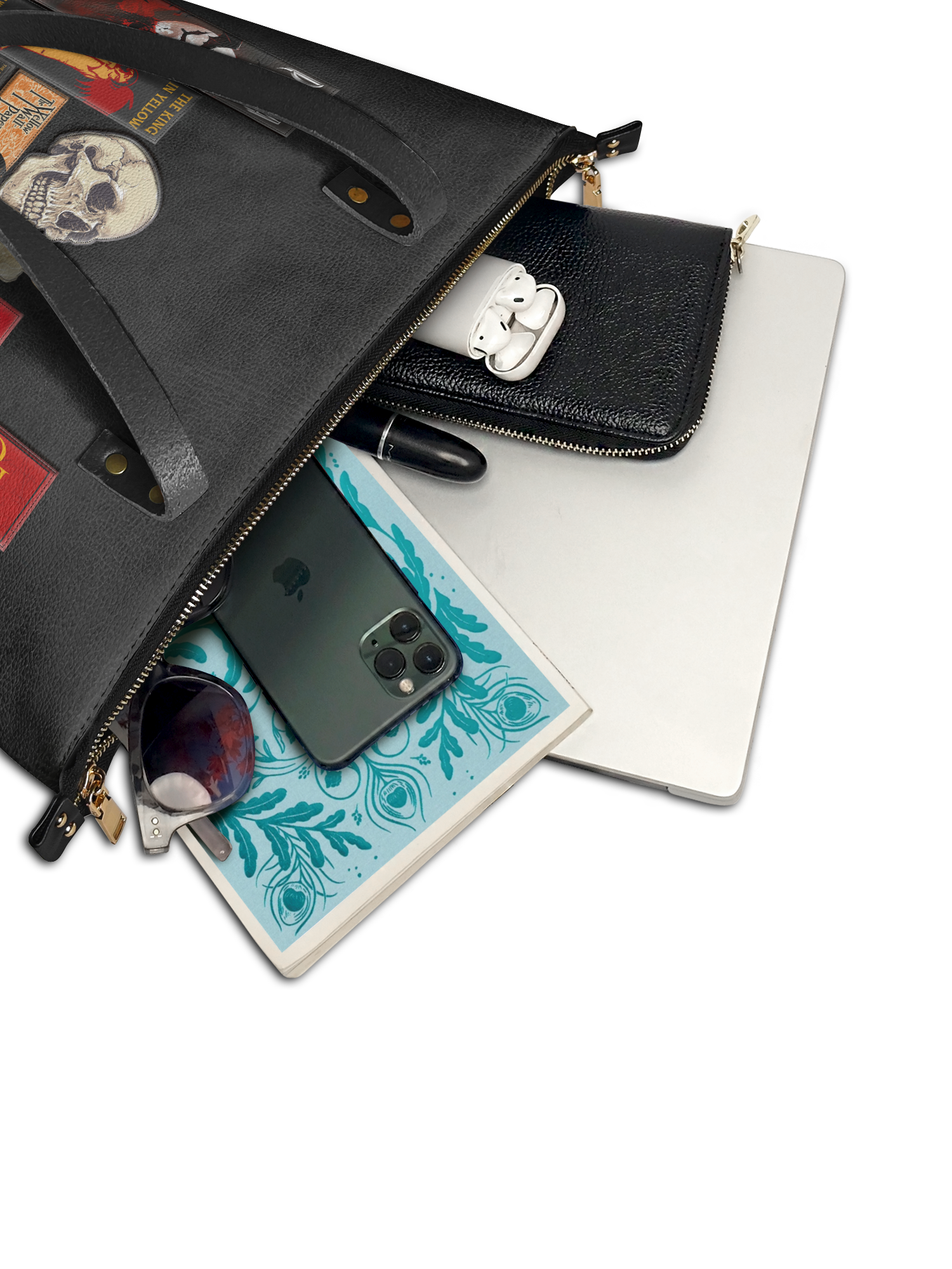 "The Codex of Gothic Tales" Deadlight Black Leather Tote Bag SANTA Dea ...